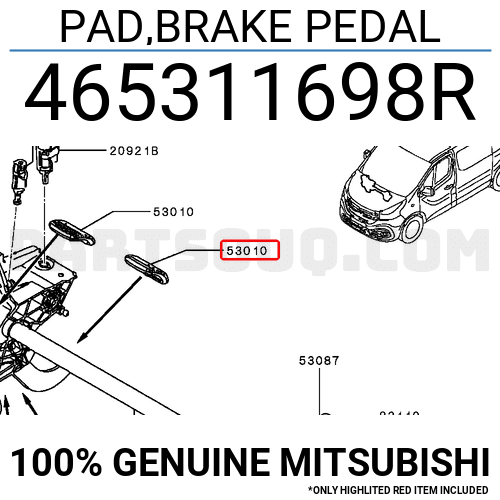 PAD,BRAKE PEDAL 465311698R | Mitsubishi Parts | PartSouq