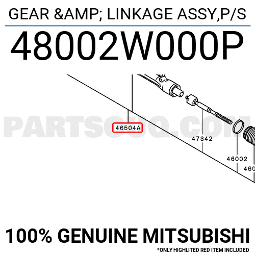 GEAR & LINKAGE ASSY,P/S 48002W000P | Mitsubishi Parts | PartSouq