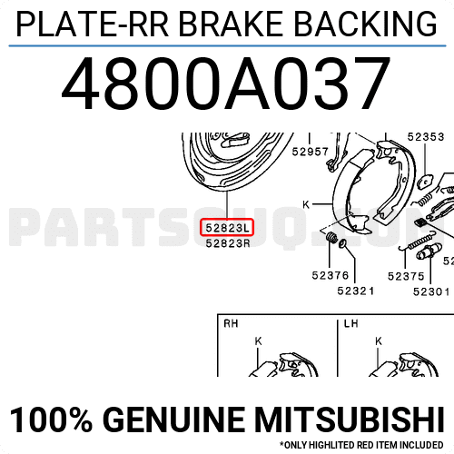 PLATE-RR BRAKE BACKING 4800A037 | Mitsubishi Parts | PartSouq