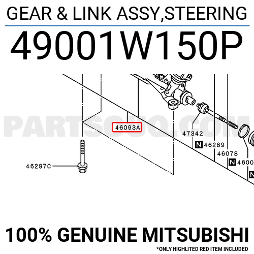 GEAR & LINK ASSY,STEERING 49001W150P | Mitsubishi Parts | PartSouq