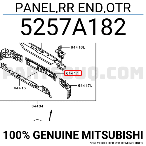 PANEL,RR END,OTR 5257A182 | Mitsubishi Parts | PartSouq