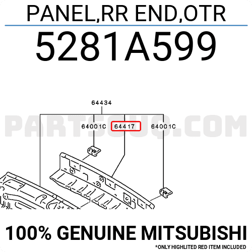 PANEL,RR END,OTR 5281A599 | Mitsubishi Parts | PartSouq