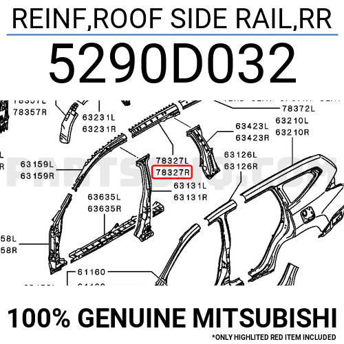 REINF,ROOF SIDE RAIL,RR 5290D032 | Mitsubishi Parts | PartSouq