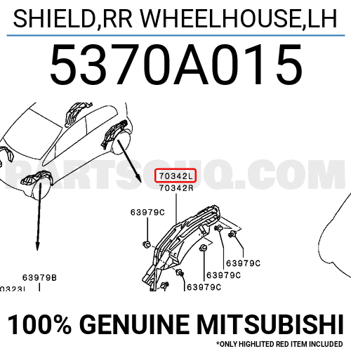 SHIELD,RR WHEELHOUSE,LH 5370A015 | Mitsubishi Parts | PartSouq