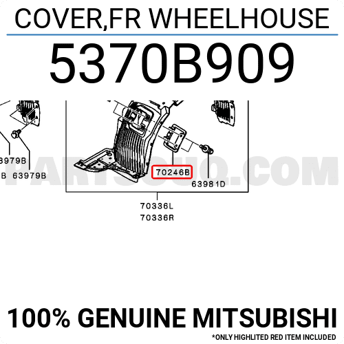 COVER,FR WHEELHOUSE 5370B909 | Mitsubishi Parts | PartSouq
