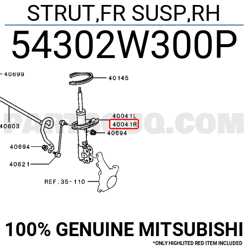 STRUT,FR SUSP,RH 54302W300P | Mitsubishi Parts | PartSouq
