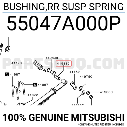 BUSHING,RR SUSP SPRING 55047A000P | Mitsubishi Parts | PartSouq