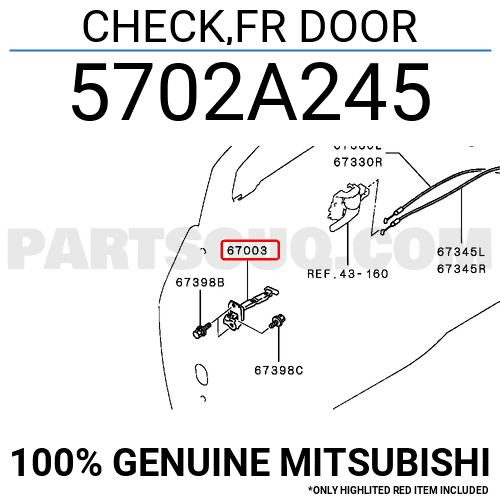 CHECK,FR DOOR 5702A245 | Mitsubishi Parts | PartSouq