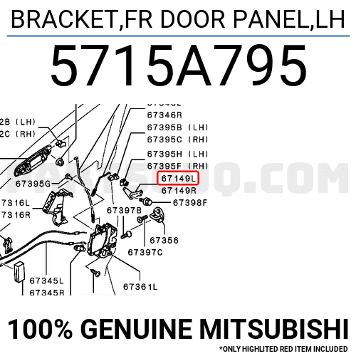 BRACKET,FR DOOR PANEL,LH 5715A795 | Mitsubishi Parts | PartSouq