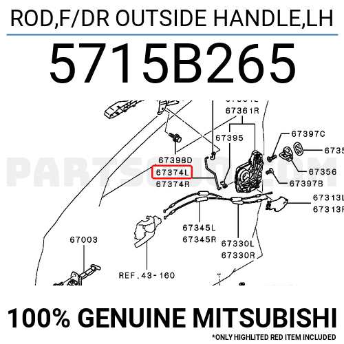 ROD,F/DR OUTSIDE HANDLE,LH 5715B265 | Mitsubishi Parts | PartSouq
