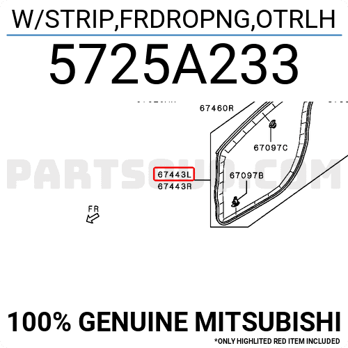 W/STRIP,FRDROPNG,OTRLH 5725A233 | Mitsubishi Parts | PartSouq