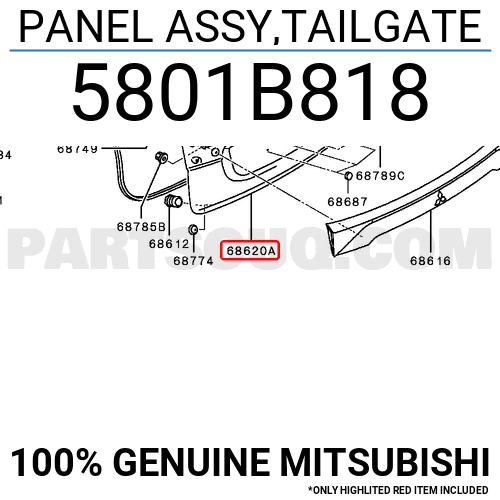 PANEL ASSY,TAILGATE 5801B818 | Mitsubishi Parts | PartSouq