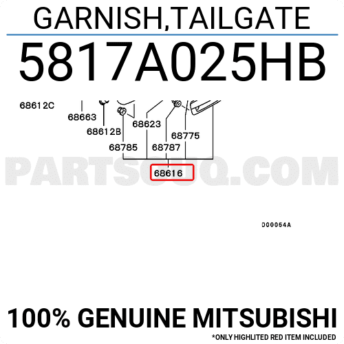 GARNISH,TAILGATE 5817A025HB | Mitsubishi Parts | PartSouq