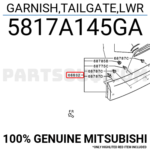 GARNISH,TAILGATE,LWR 5817A145GA | Mitsubishi Parts | PartSouq