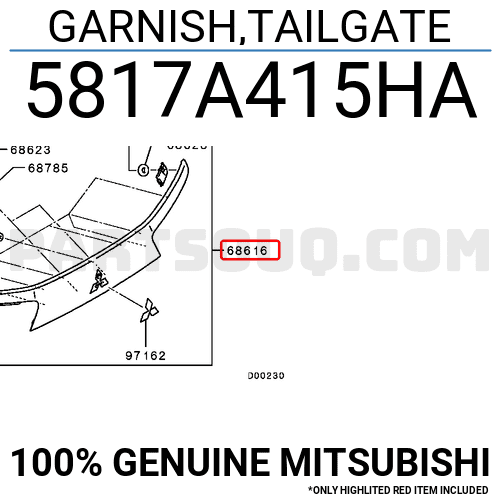 GARNISH,TAILGATE 5817A415HA | Mitsubishi Parts | PartSouq
