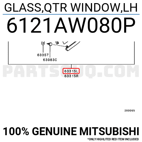 GLASS,QTR WINDOW,LH 6121AW080P | Mitsubishi Parts | PartSouq