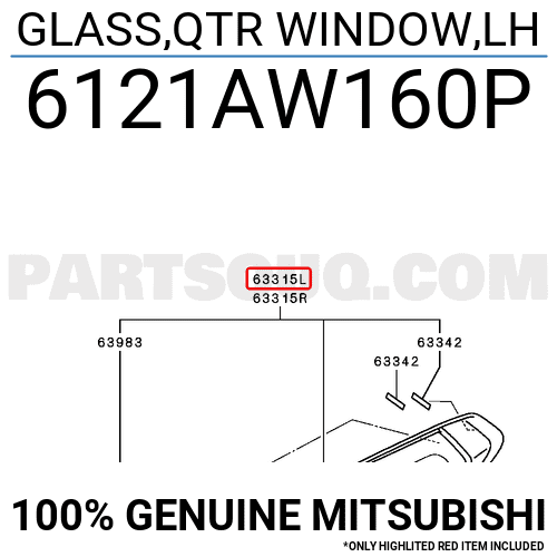 GLASS,QTR WINDOW,LH 6121AW160P | Mitsubishi Pièces | PartSouq