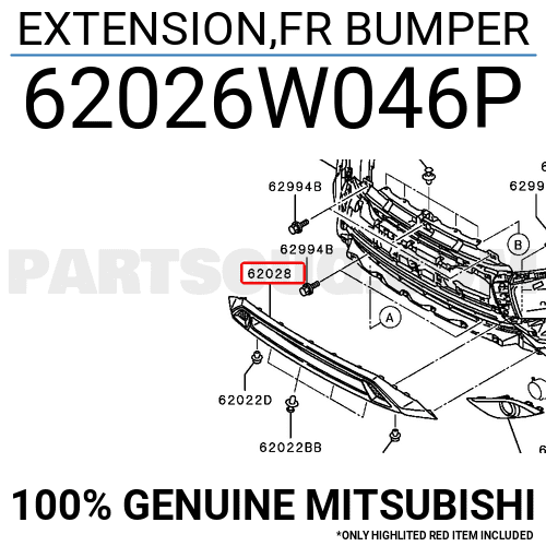 EXTENSION,FR BUMPER 62026W046P | Mitsubishi Parts | PartSouq