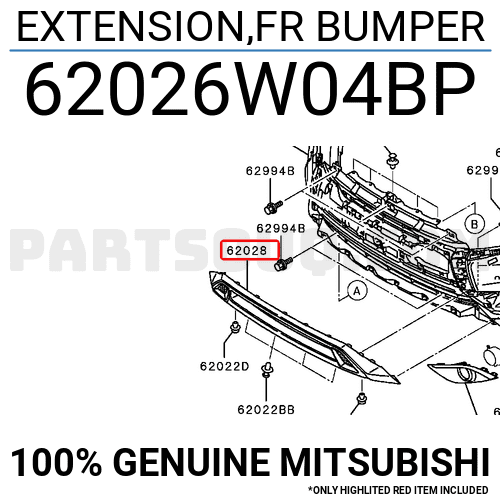 EXTENSION,FR BUMPER 62026W04BP | Mitsubishi Parts | PartSouq