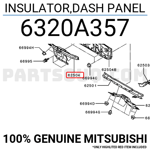 INSULATOR,DASH PANEL 6320A357 | Mitsubishi Parts | PartSouq