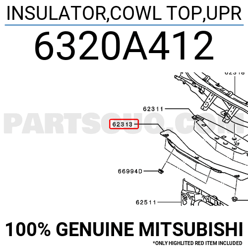 INSULATOR,COWL TOP,UPR 6320A412 | Mitsubishi Parts | PartSouq
