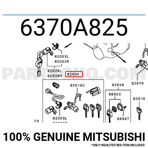 CYLINDER KEY SET,L 6370A825 | Mitsubishi Parts | PartSouq