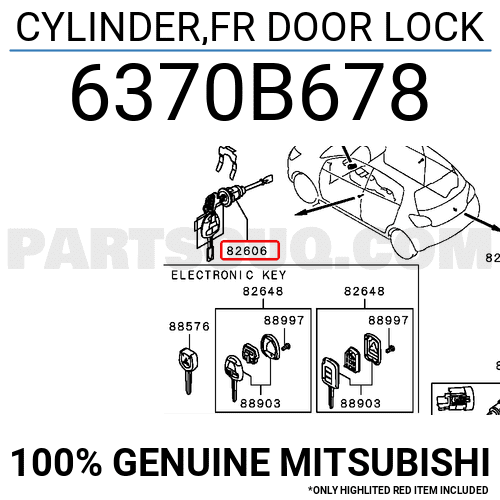 CYLINDER,FR DOOR LOCK 6370B678 | Mitsubishi Parts | PartSouq