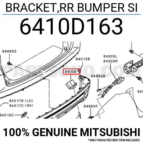 BRACKET,RR BUMPER SI 6410D163 | Mitsubishi Parts | PartSouq
