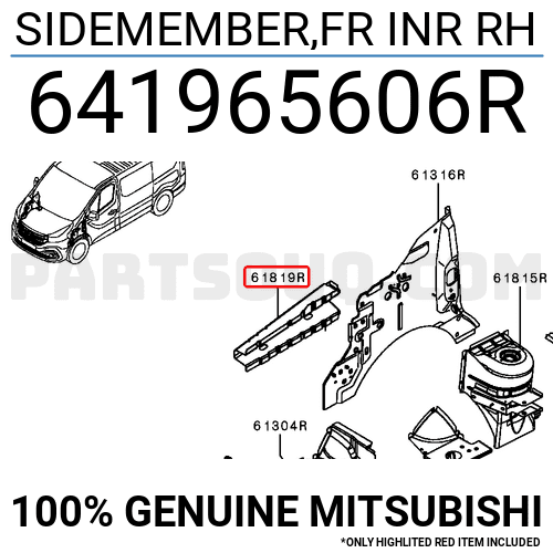 SIDEMEMBER,FR INR RH 641965606R | Mitsubishi Parts | PartSouq