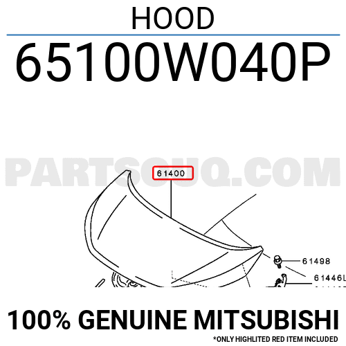 HOOD 65100W040P | Mitsubishi Parts | PartSouq