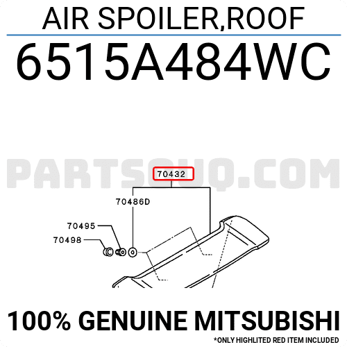 AIR SPOILER,ROOF 6515A484WC | Mitsubishi Parts | PartSouq