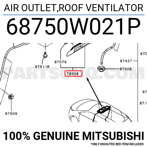AIR OUTLET,ROOF VENTILATOR 68750W021P | Mitsubishi Parts | PartSouq