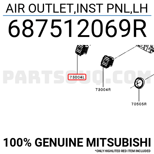 AIR OUTLET,INST PNL,LH 687512069R | Mitsubishi Parts | PartSouq