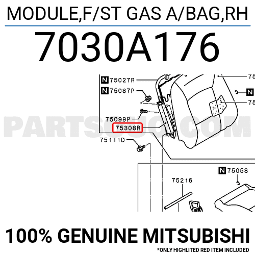 MODULE,F/ST GAS A/BAG,RH 7030A176 | Mitsubishi Parts | PartSouq