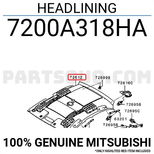 HEADLINING 7200A318HA | Mitsubishi Parts | PartSouq