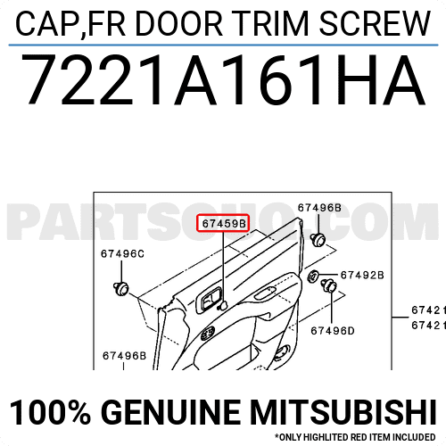 CAP,FR DOOR TRIM SCREW 7221A161HA | Mitsubishi Parts | PartSouq