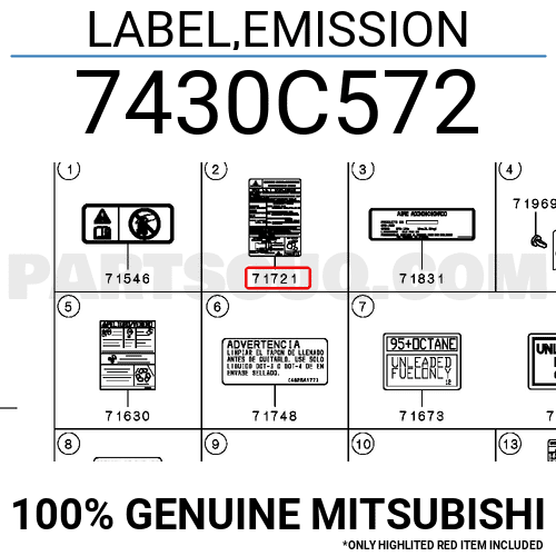 LABEL,EMISSION 7430C572 | Mitsubishi Parts | PartSouq