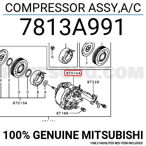 COMPRESSOR ASSY,A/C 7813A991 | Mitsubishi Parts | PartSouq