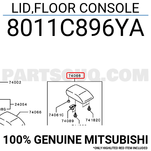 LID,FLOOR CONSOLE 8011C896YA | Mitsubishi Parts | PartSouq