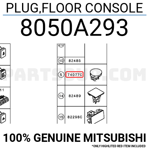PLUG,FLOOR CONSOLE 8050A293 | Mitsubishi Parts | PartSouq