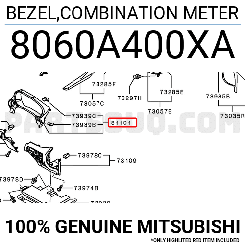 BEZEL,COMBINATION METER 8060A400XA | Mitsubishi Parts | PartSouq
