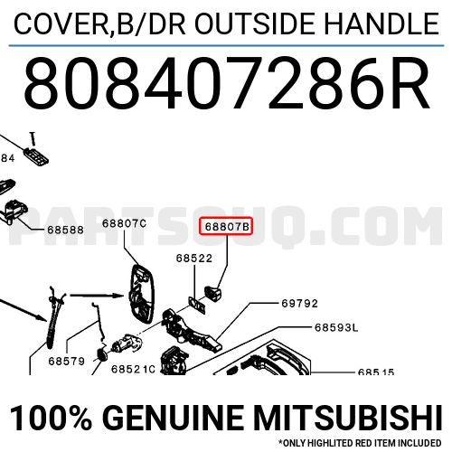 COVER,B/DR OUTSIDE HANDLE 808407286R | Mitsubishi Parts | PartSouq