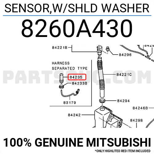 SENSOR,W/SHLD WASHER 8260A430 | Mitsubishi Parts | PartSouq