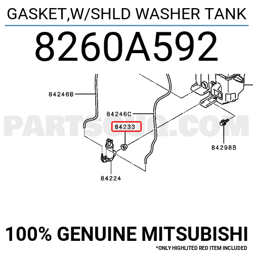 GASKET,W/SHLD WASHER TANK 8260A592 | Mitsubishi Parts | PartSouq