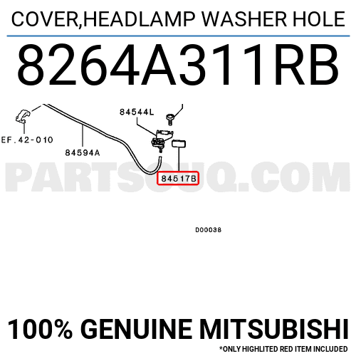 COVER,HEADLAMP WASHER HOLE 8264A311RB | Mitsubishi Parts | PartSouq