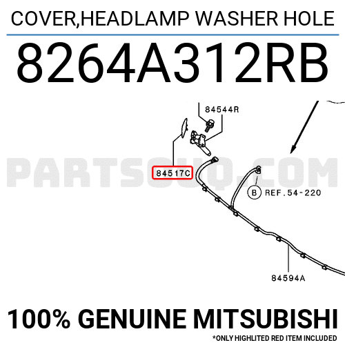 COVER,HEADLAMP WASHER HOLE 8264A312RB | Mitsubishi Parts | PartSouq