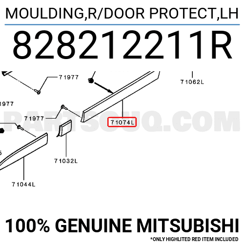 MOULDING,R/DOOR PROTECT,LH 828212211R | Mitsubishi Parts | PartSouq