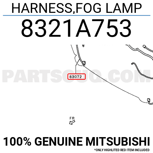 HARNESS,FOG LAMP 8321A753 | Mitsubishi Parts | PartSouq