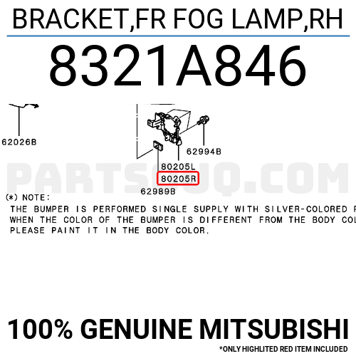 BRACKET,FR FOG LAMP,RH 8321A846 | Mitsubishi Parts | PartSouq