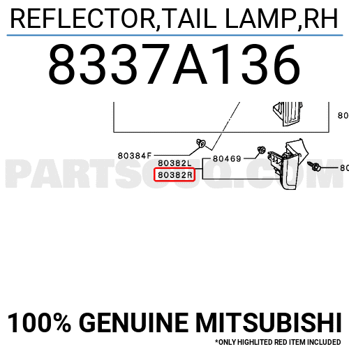 REFLECTOR,TAIL LAMP,RH 8337A136 | Mitsubishi Parts | PartSouq